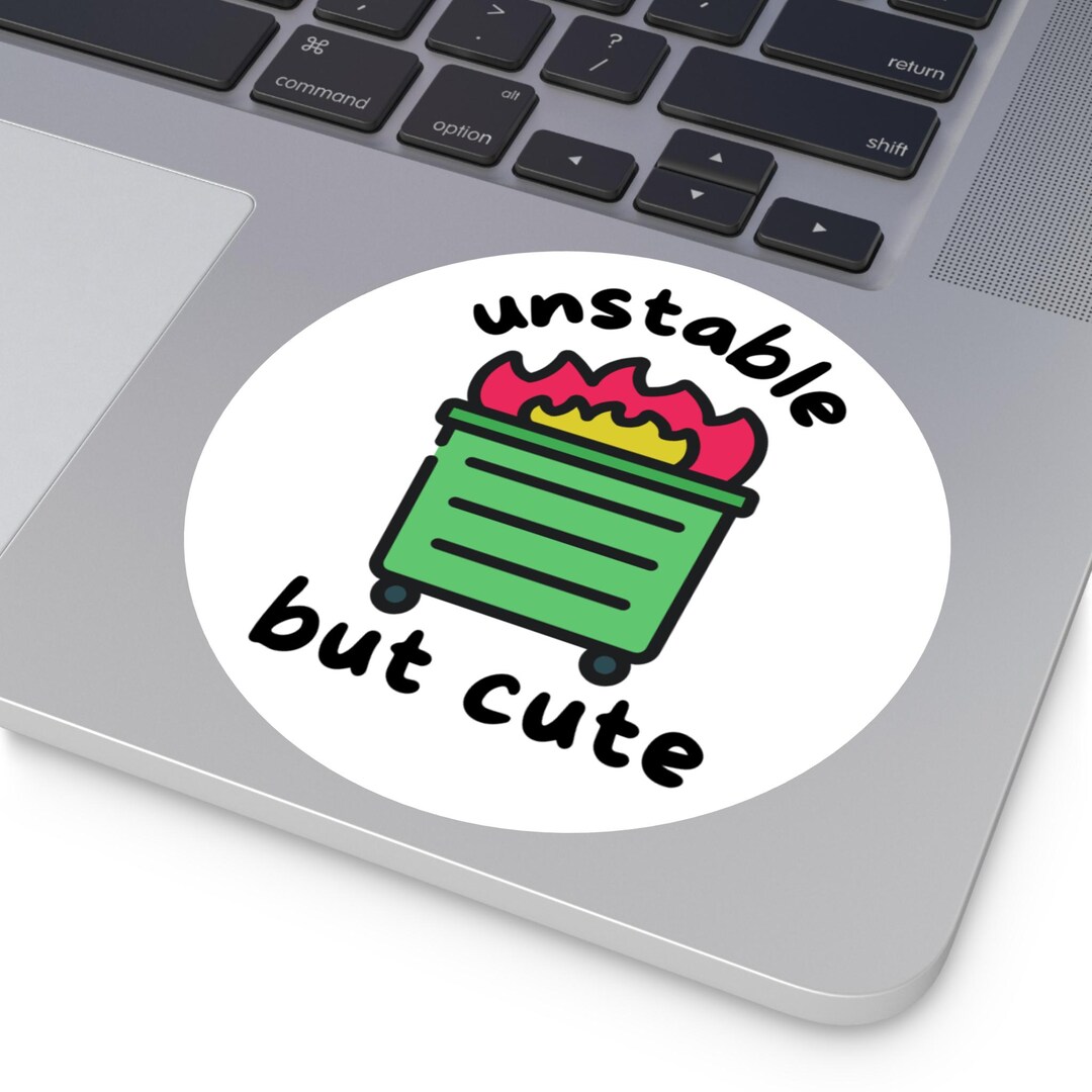 Dumpster Fire Sticker, Funny Dumpster Fire Round Sticker, Sarcastic ...