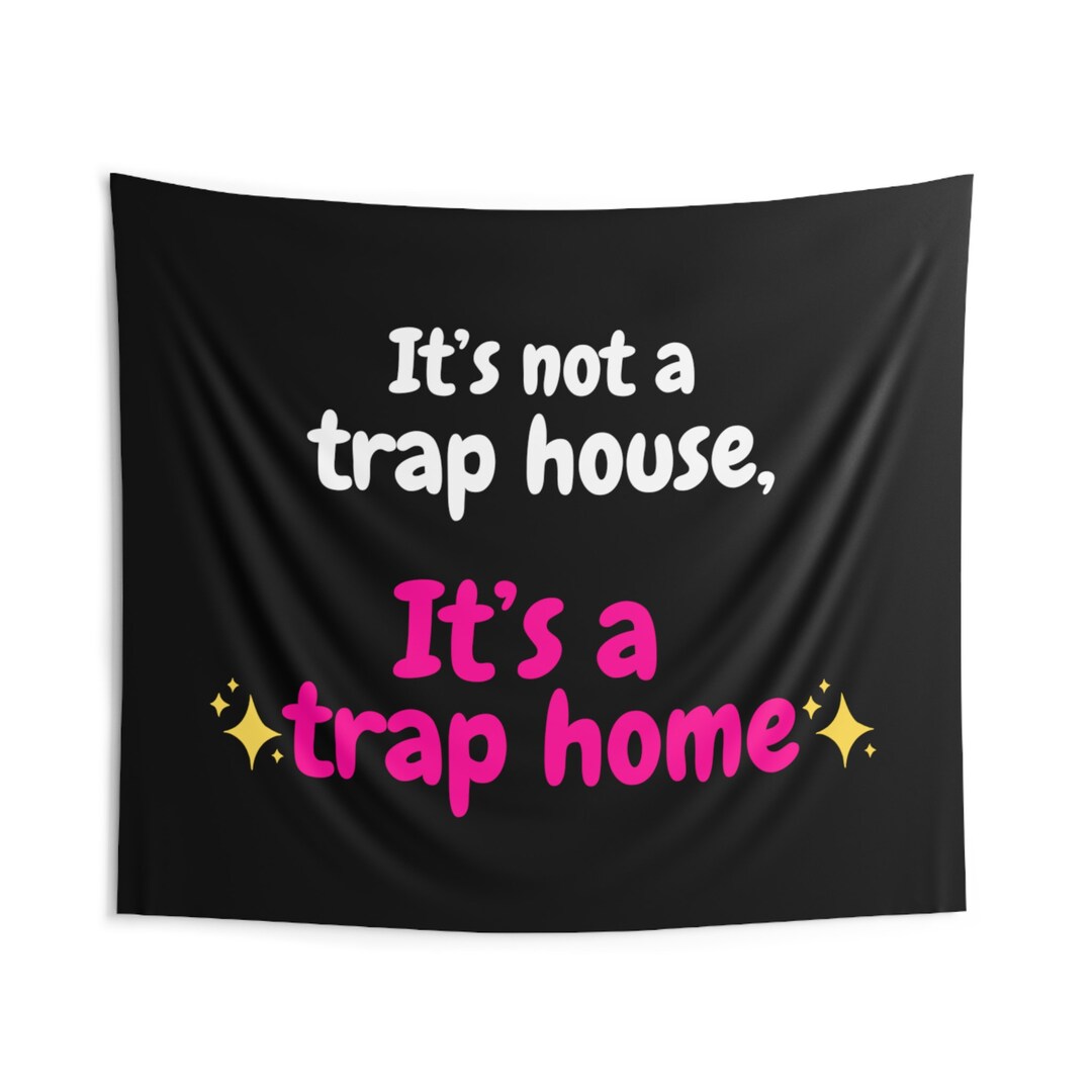 Trap Home Tapestry for Bedroom Aesthetic Pink Funny Meme Tapestries for ...