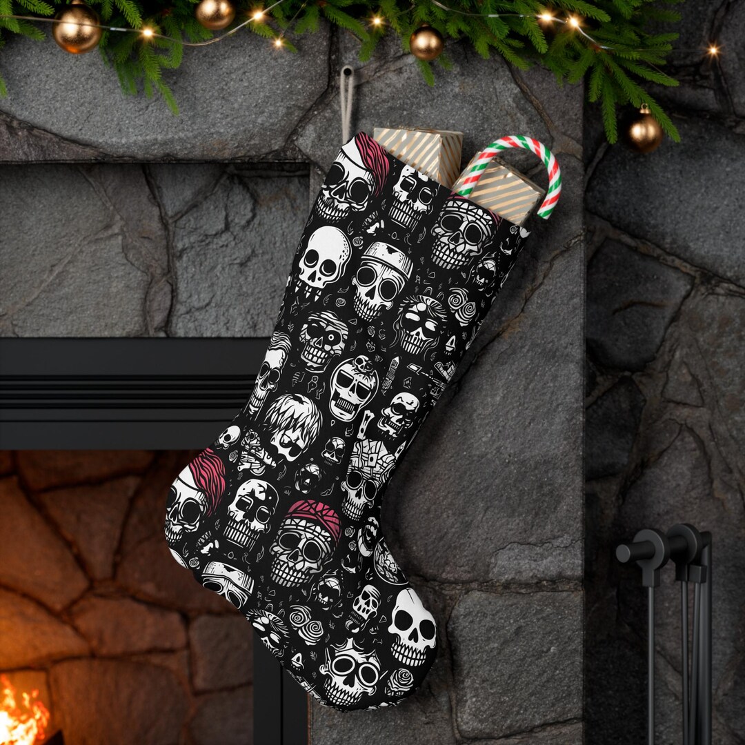 Creepy Gothic Christmas Stocking, Halloween Spooky Nightmare Christmas ...