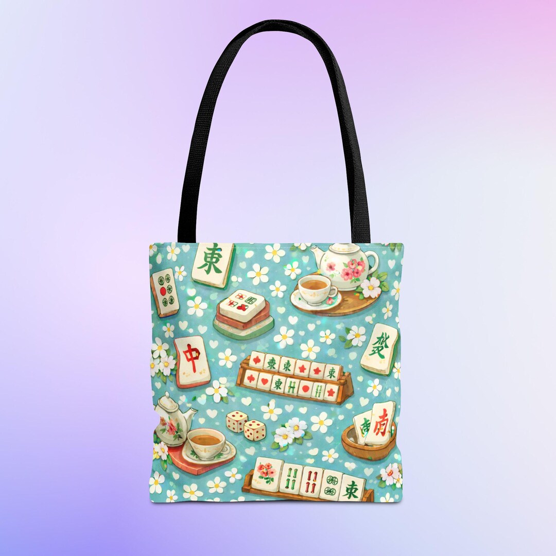 Mahjong Tote Bag, Custom Personalized Mahjong Club Printed Club Gift ...