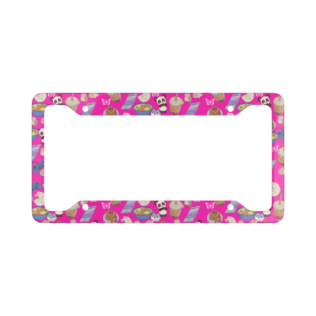 Cute Kawaii Custom License Plate Frame Pink Cute Aesthetic - Etsy