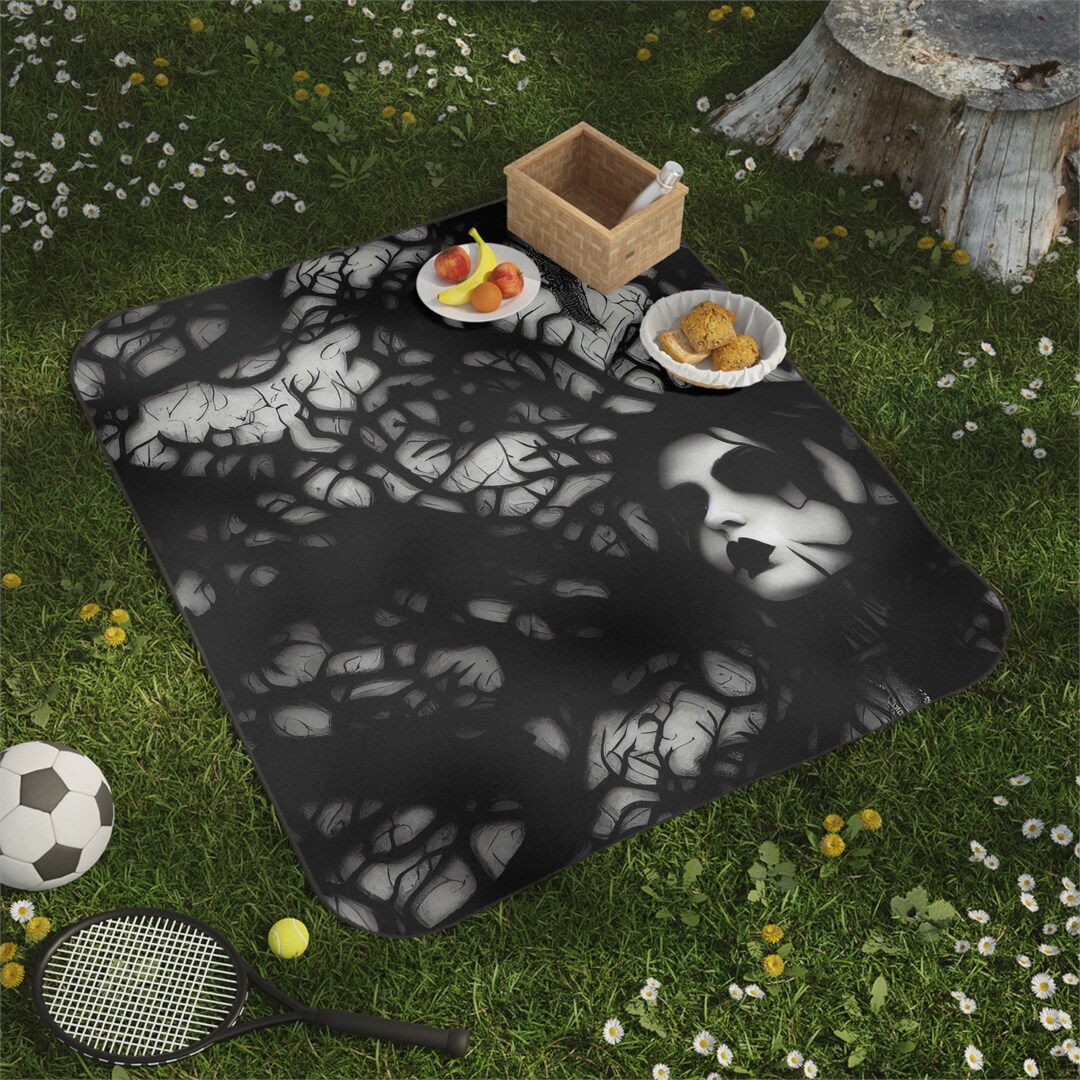 Gothic Picnic Blanket, Goth Picnic Blanket, Witchy Cottagecore Dark ...