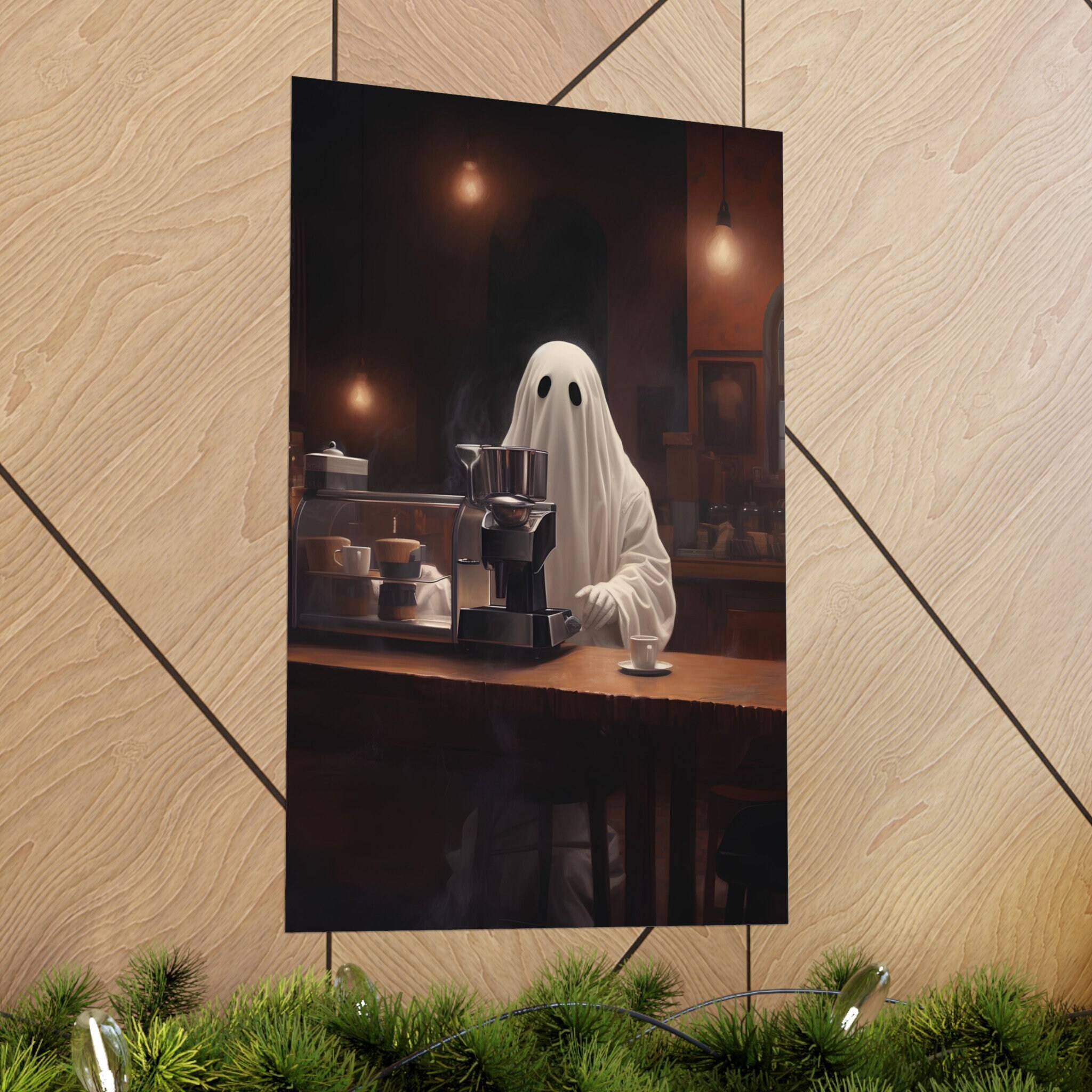 Ghost Coffee Bar Poster Gothic Cottagecore Art Dark Academia Whimsigoth ...