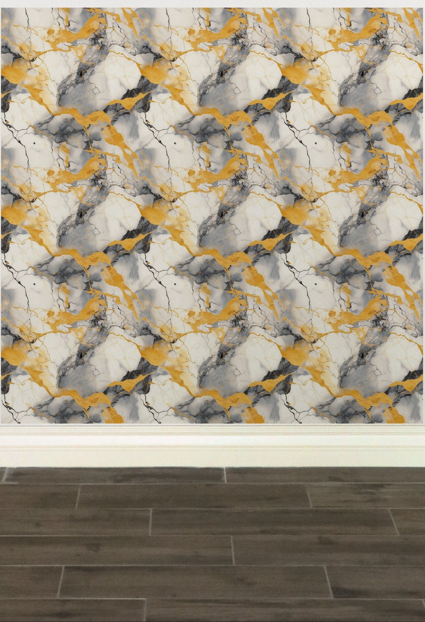 Yellow Marble Wallpaper, Preppy Decor Abstract Wall Mural, Gothic ...