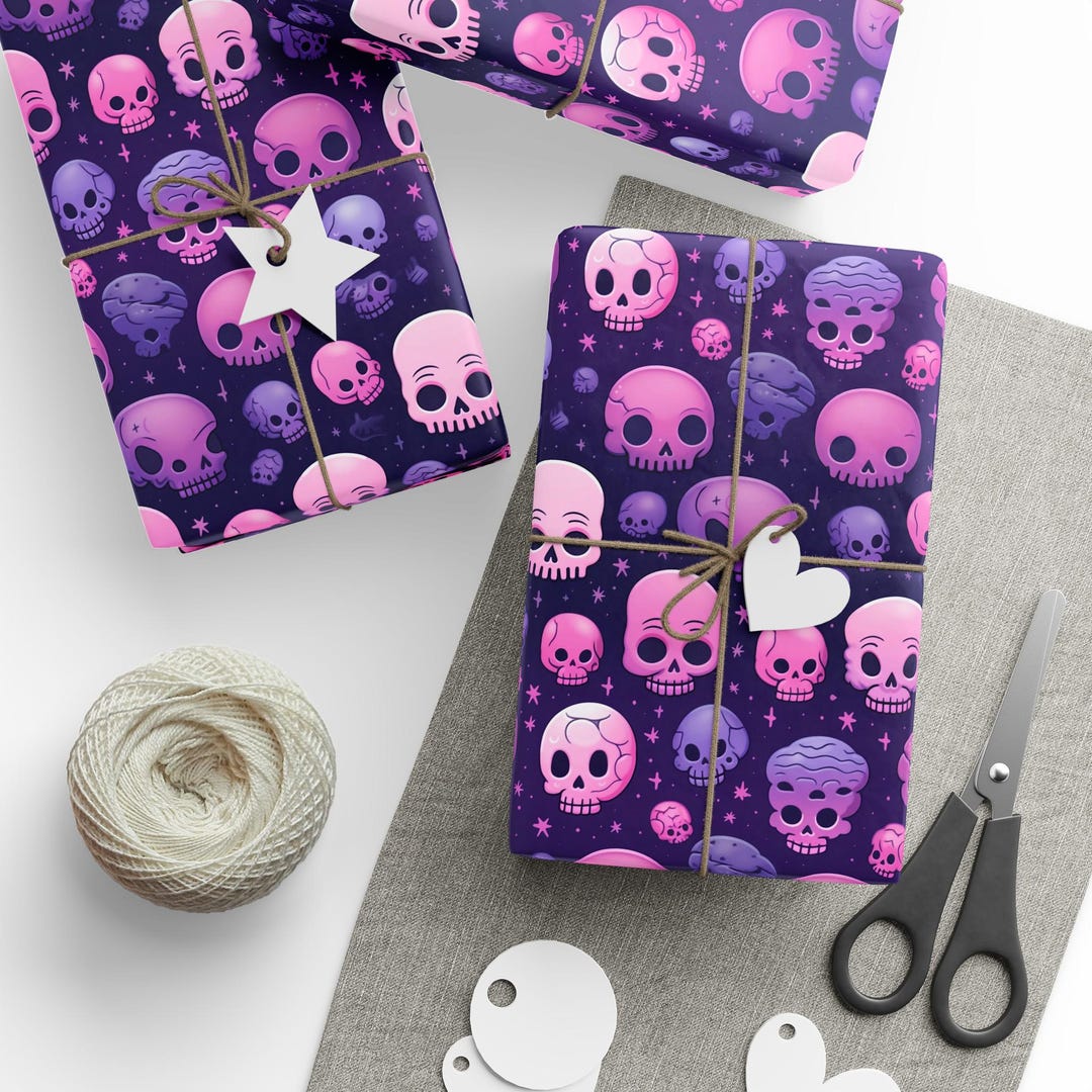 Anime Pastel Goth Wrapping Paper, Cute Goth Gift Wrap, Goth Baby Shower ...