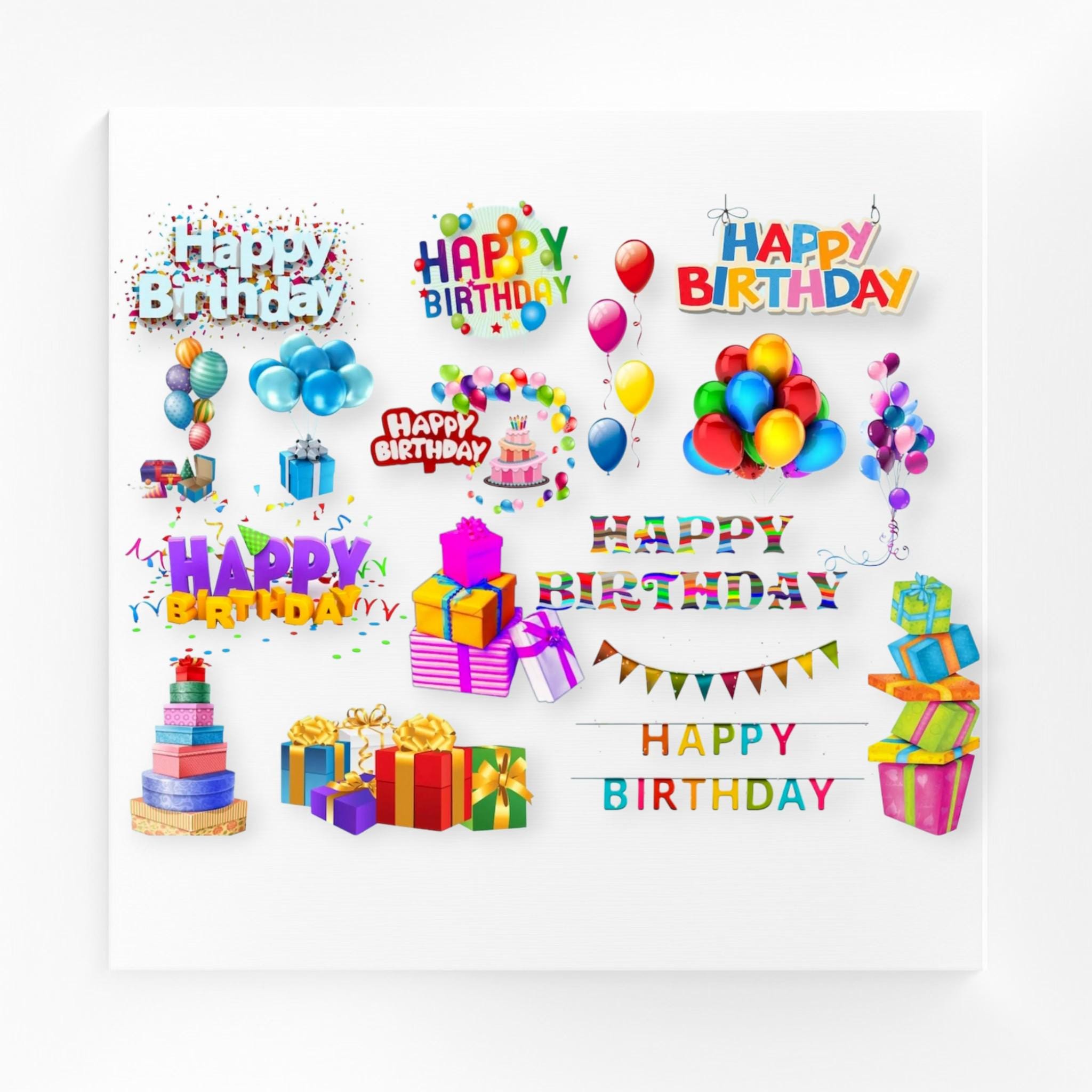 Birthday Clip Art: Balloons, Cake, and Party Decor (PNG, SVG) - Etsy
