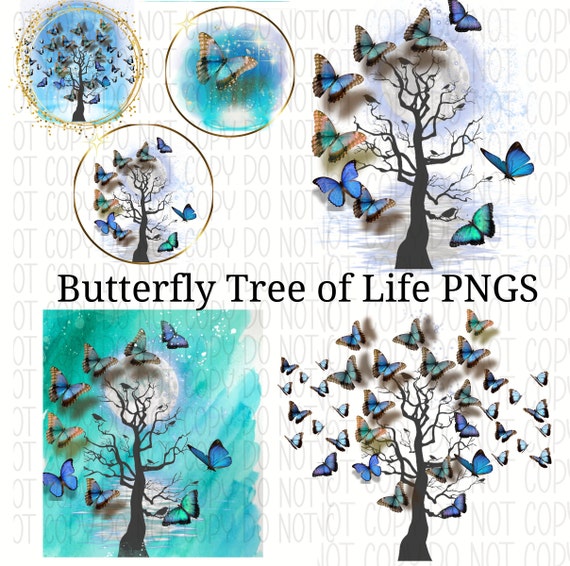 Butterfly Tree of Life Designs for Logos Tumblers - Etsy