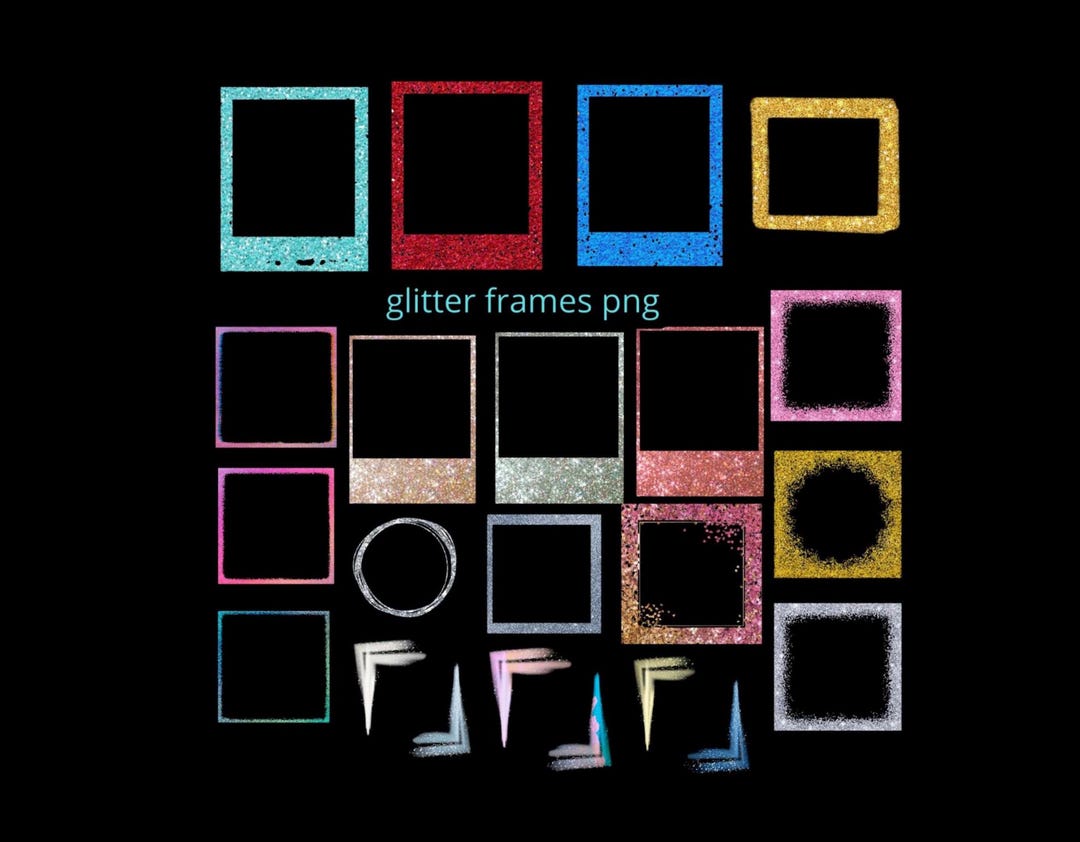 Glitter Picture Frame Clip Art: Transparent PNG Frames (digital ...