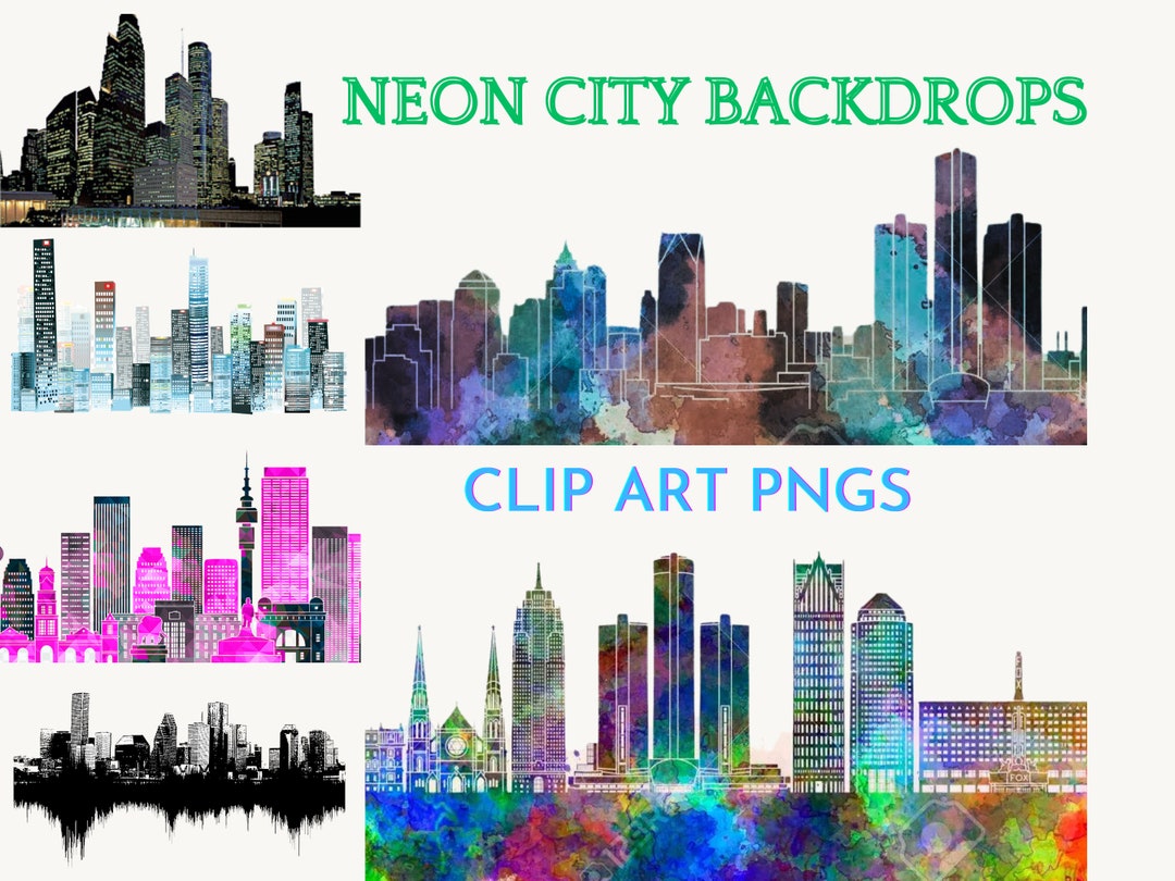 Watercolor City Backdrops Building City Background Transparent ...