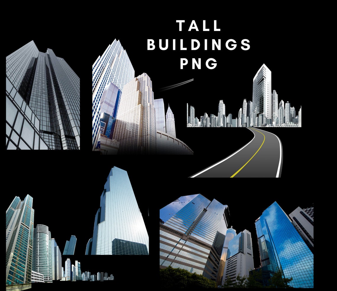 Tall Building City Transparent Background PNG Digital Download - Etsy