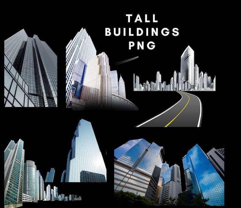 Tall Building City Transparent Background PNG Digital Download - Etsy
