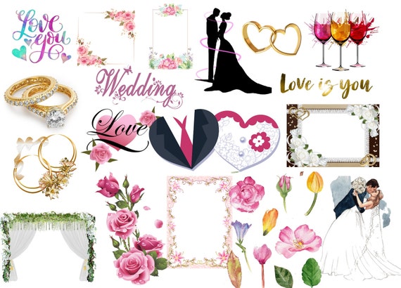 Wedding Theme Clip Art PNG Digital Download Only/transparent | Etsy