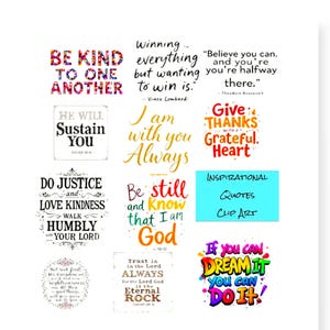 Motivational Quotes Clip Art: Inspirational PNG & SVG Files - Etsy