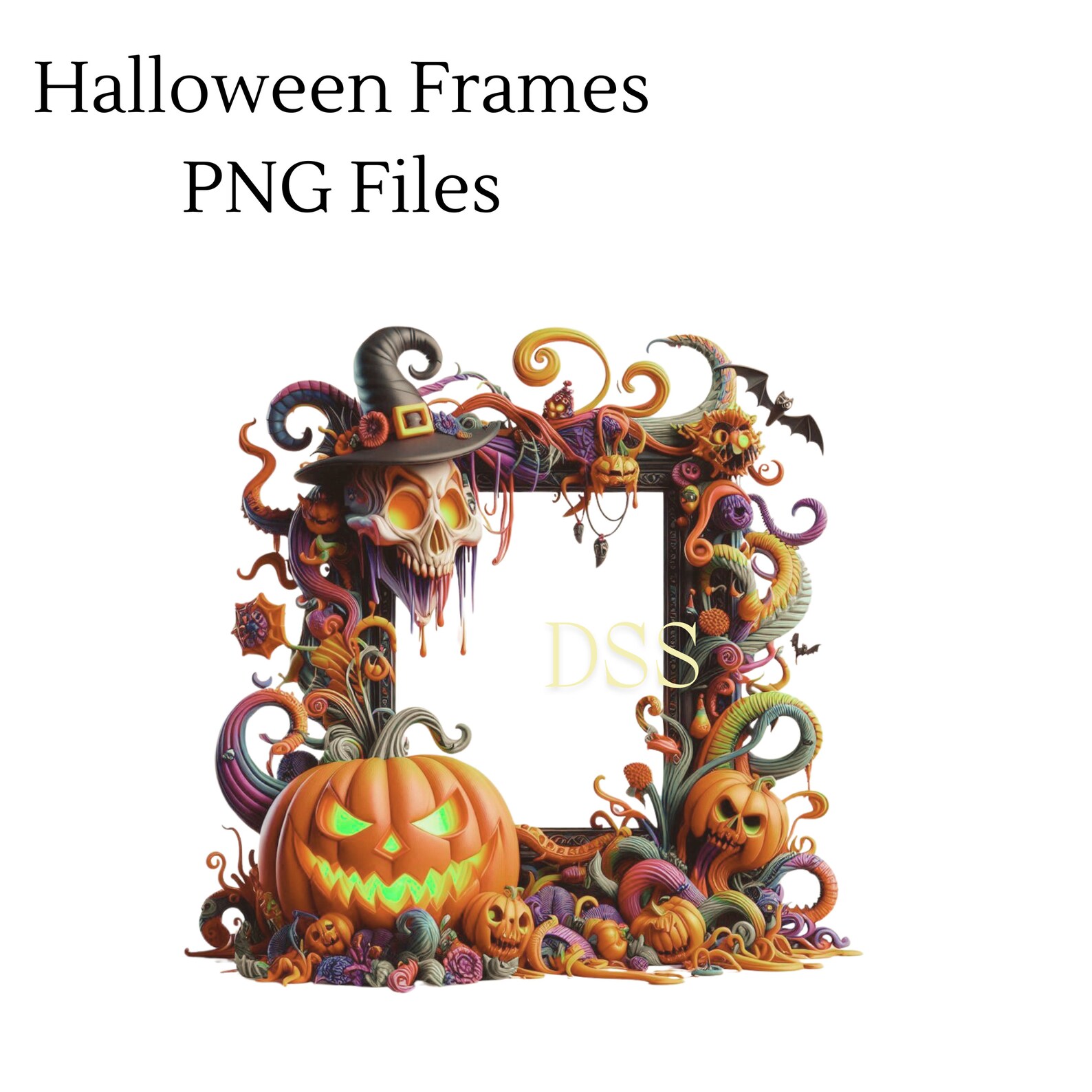 Halloween Picture Frames: Spooky PNG Clip Art (digital Download) - Etsy