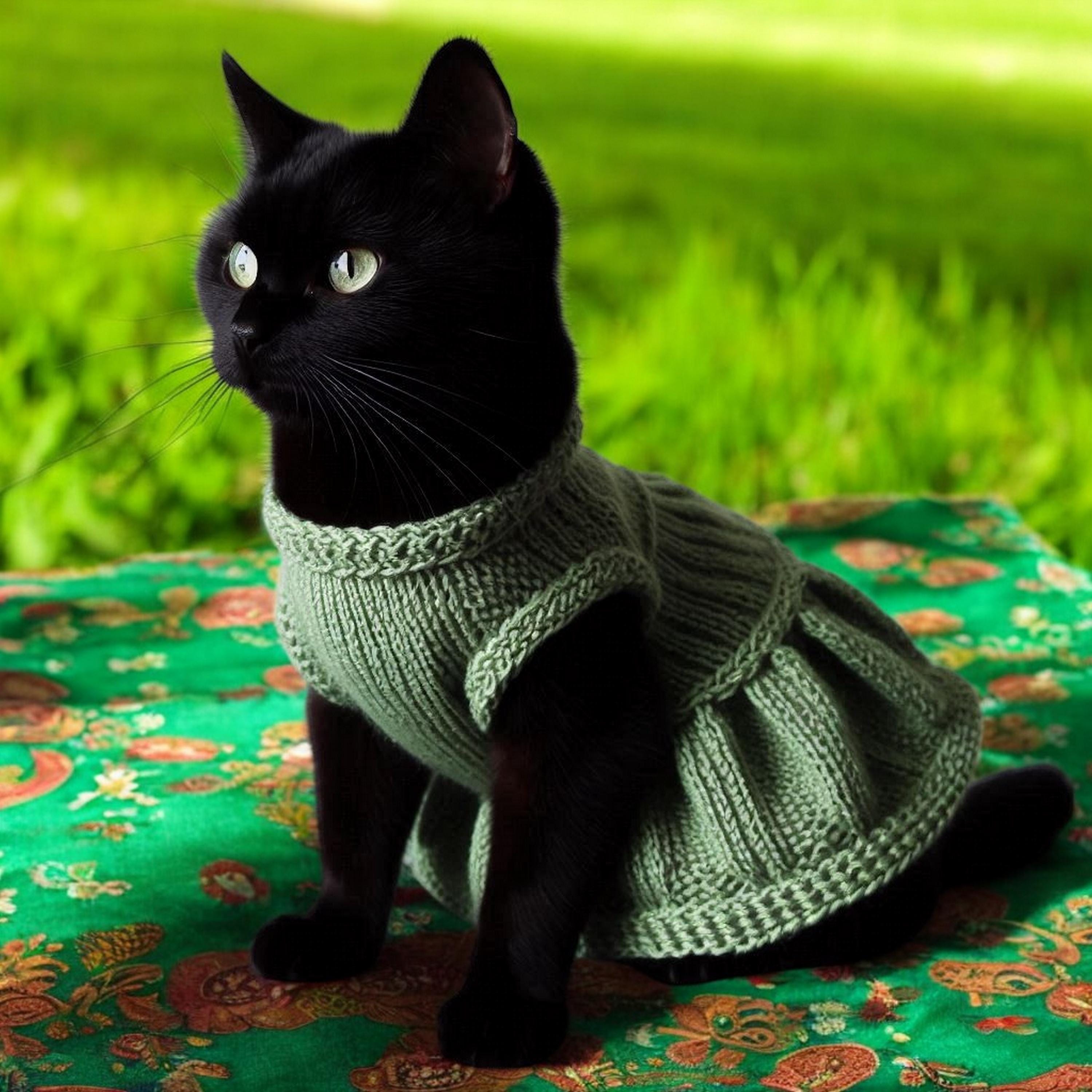 Knitted Cat Sweater Dress Pattern: Beginner & Intermediate (PDF Pattern ...