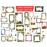 40 X Christmas Themed Borders & Edges Downloadable Papers - Watercolour ...
