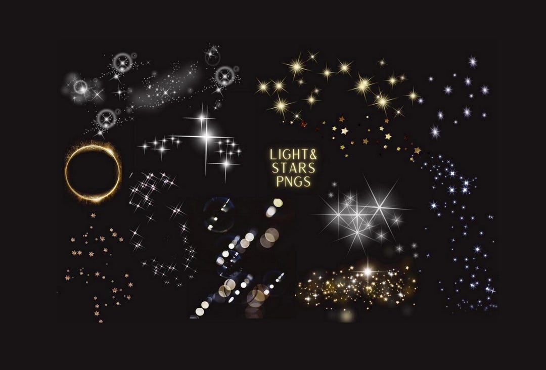 Sparkle Overlay, Star Clip Art, Light PNG, Digital Download ...