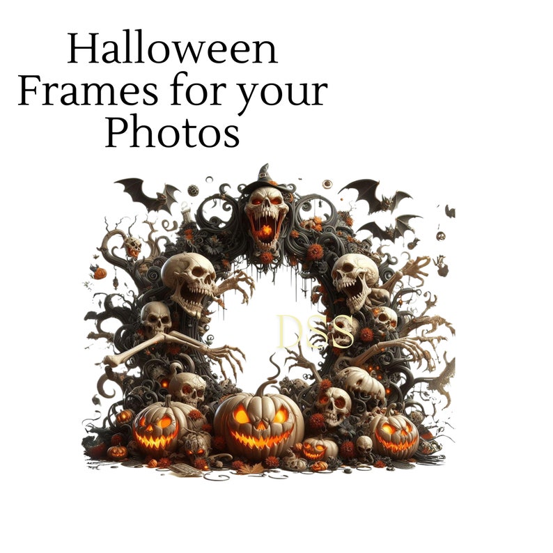 Halloween Picture Frames: Spooky PNG Clip Art (digital Download) - Etsy