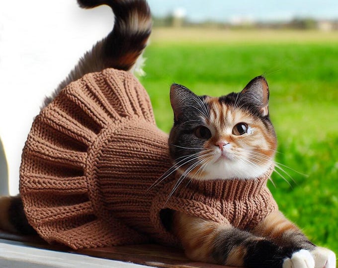 Knitted Cat Sweater Dress Pattern: Beginner & Intermediate (PDF Pattern ...