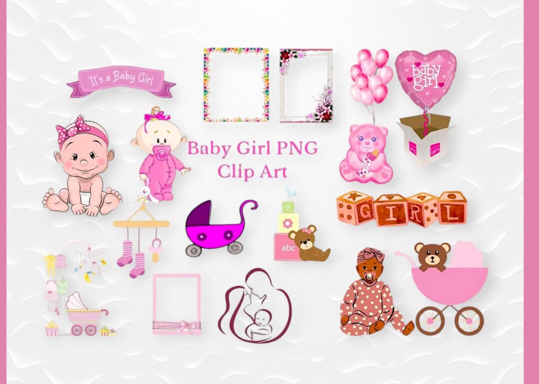 Baby Girl Clip Art, New Baby PNG, Newborn Girl, Baby Girl SVG ...