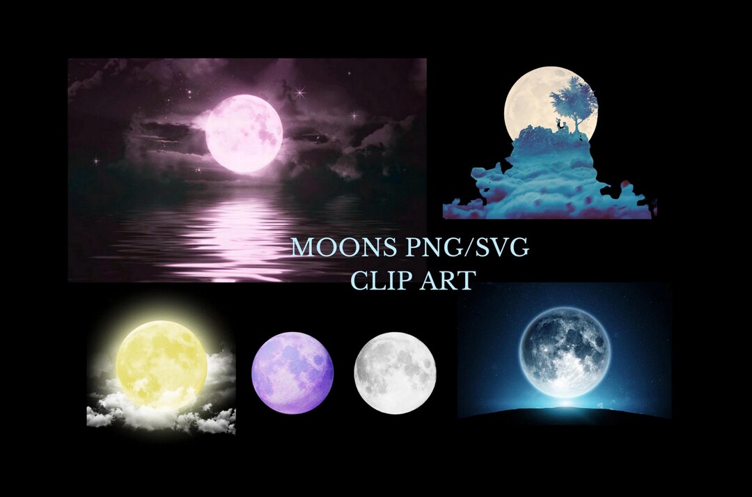 Moon Phase Clip Art: Celestial PNG SVG Bundle (commercial Use) - Etsy