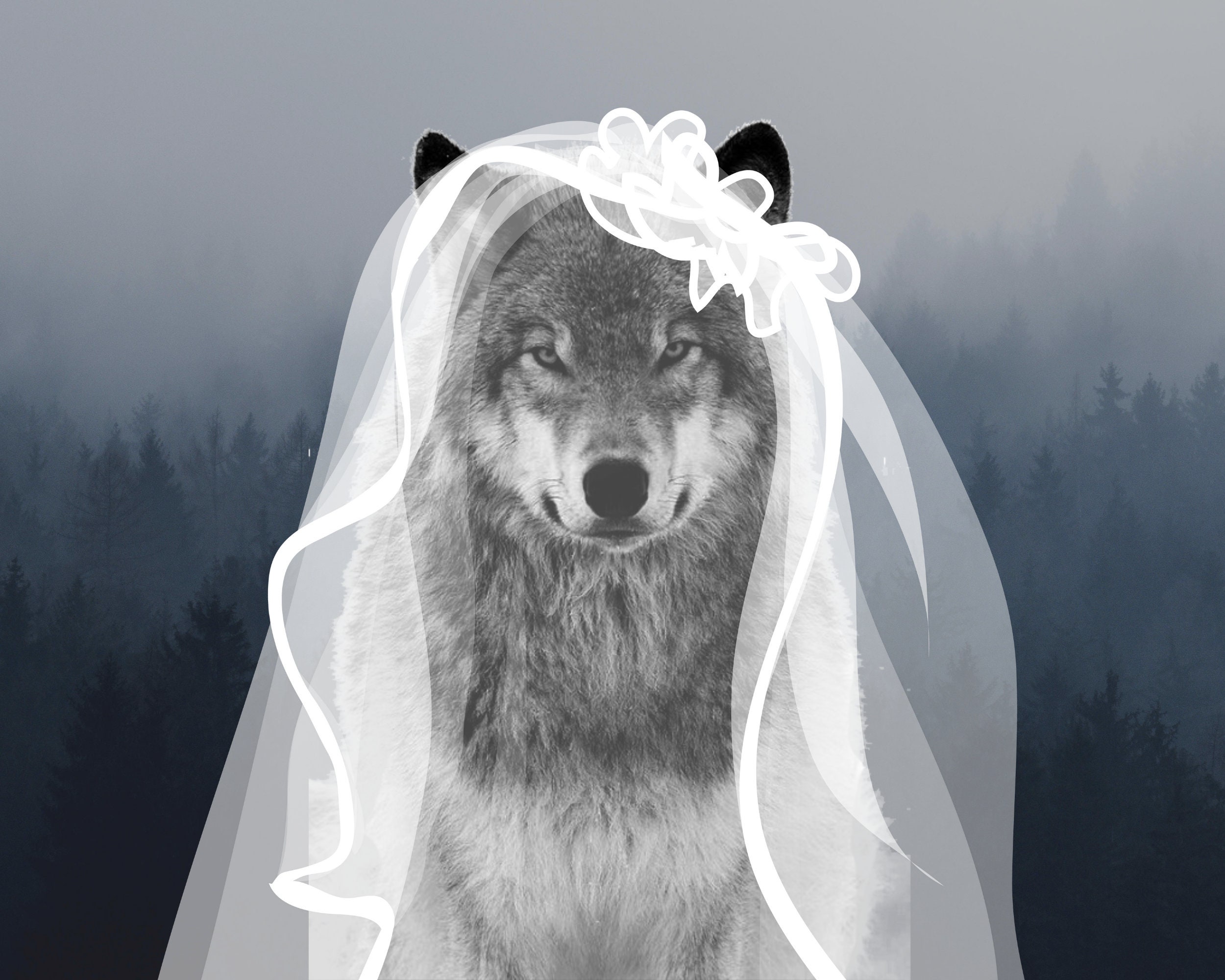 Wolf Bridezilla Clip Art: Funny Wedding PNG for Bachelorette Party - Etsy