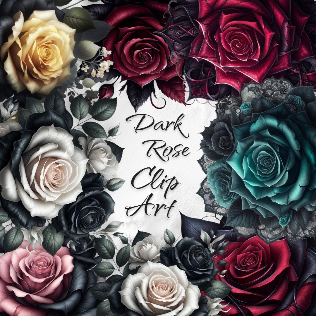 Dark Academia Rose Clip Art: Gothic Floral PNG (digital Download) - Etsy