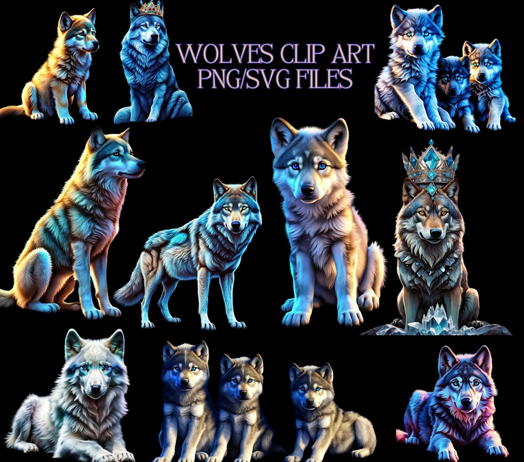 Wolf Pack Clip Art PNG/SVG Commercial Use Ok Wolves Sublimation Design ...