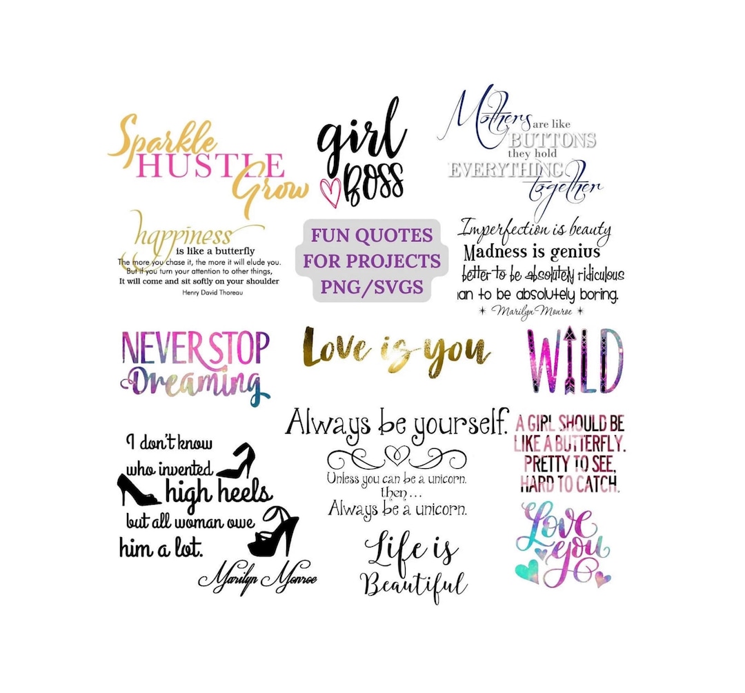 Powerful Motivational Quotes Clip Art, Quote of the Day PNG/SVG Files ...