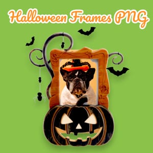 Halloween Picture Frame Set: Spooky PNG Digital Download - Etsy
