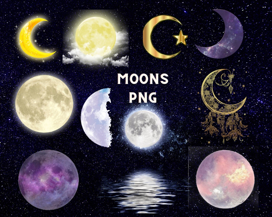 Moon Pack Png/pngs Digital Download Only/transparent Background Clip ...