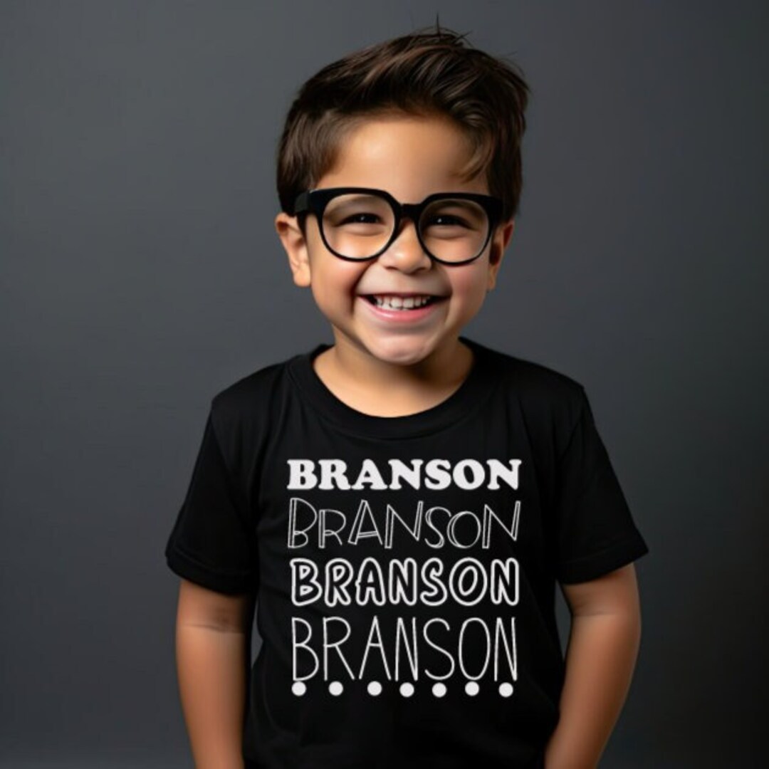 Name Repeated Gender Neutral Tshirt for Kids and Toddlers, Cute Back to ...