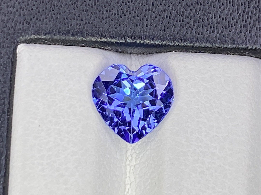 7 MM zoisite tanzanite Heart shape for ring, 0.95 ct flawless tanzanite ...