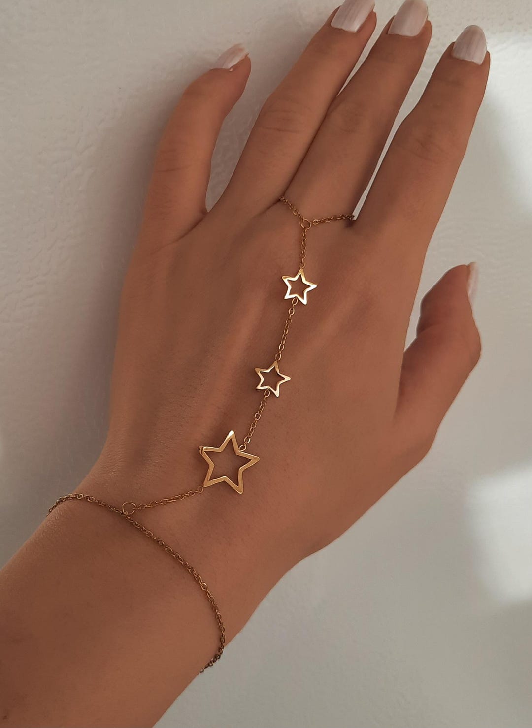 Gold Star Hand Chain , Stainless Steel Hand Chain , Star Bracelet ...