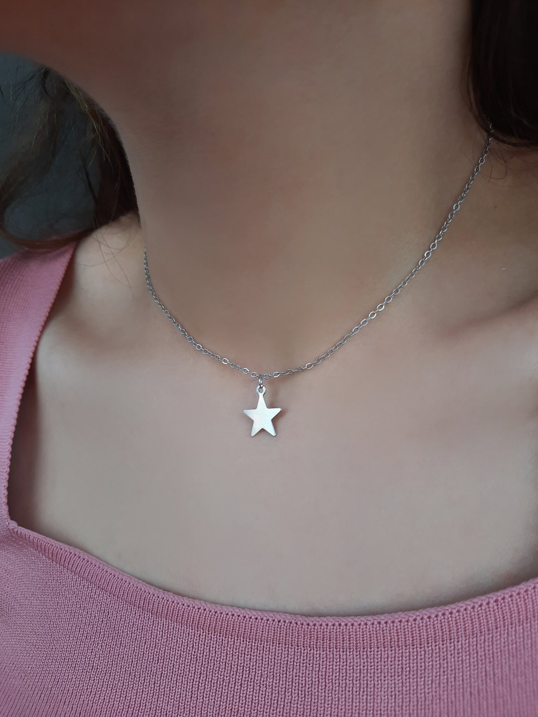 Star Necklace , Star Pendant Necklace , Silver Star Necklace , Pendant ...