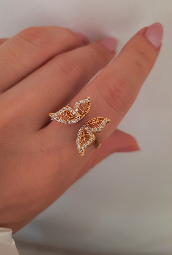 Rhinestone butterfly ring store