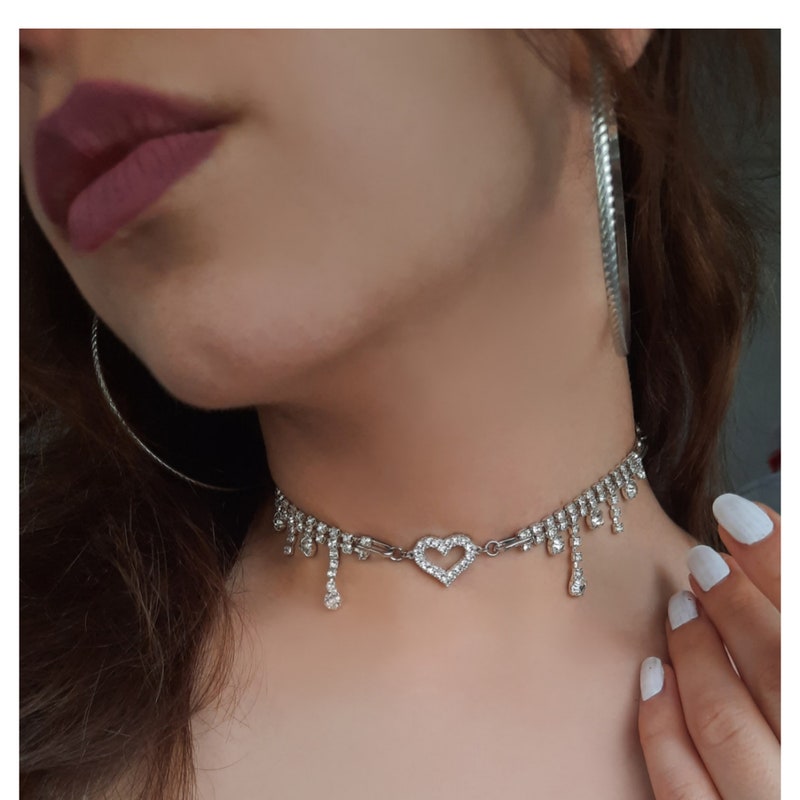 Rhinestone Choker - Etsy