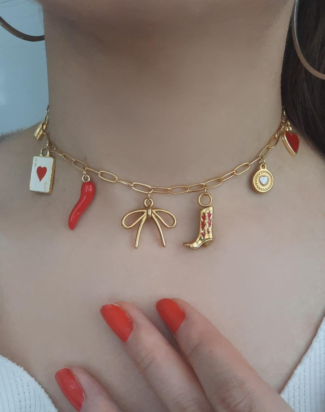 14k Gold Choker Bow Necklace ( Gold Plated), Cowboy Charm Necklace ...