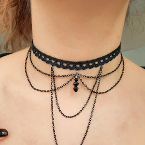Black Choker , Chokers , Black Choker Necklace , Jewelry , Black Fabric ...