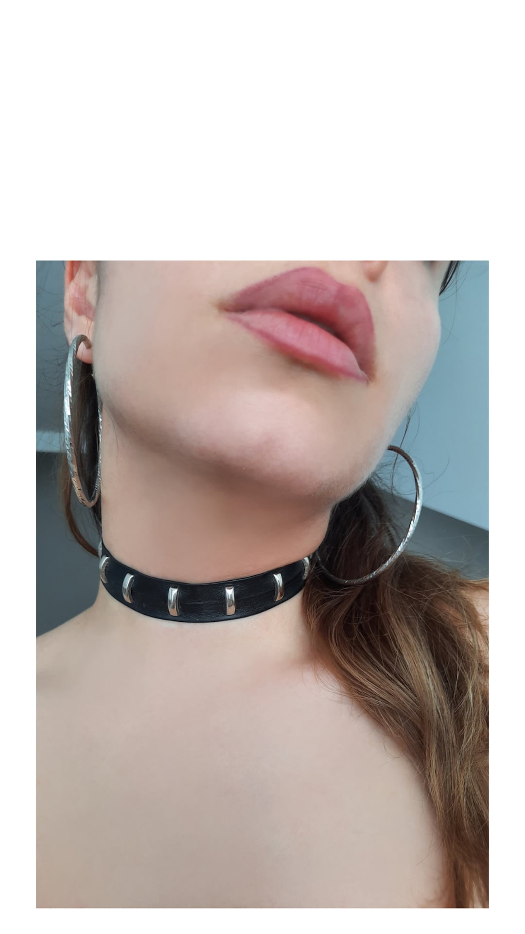 Gothic Choker Necklace , Black Choker Necklace , Leather Choker ...
