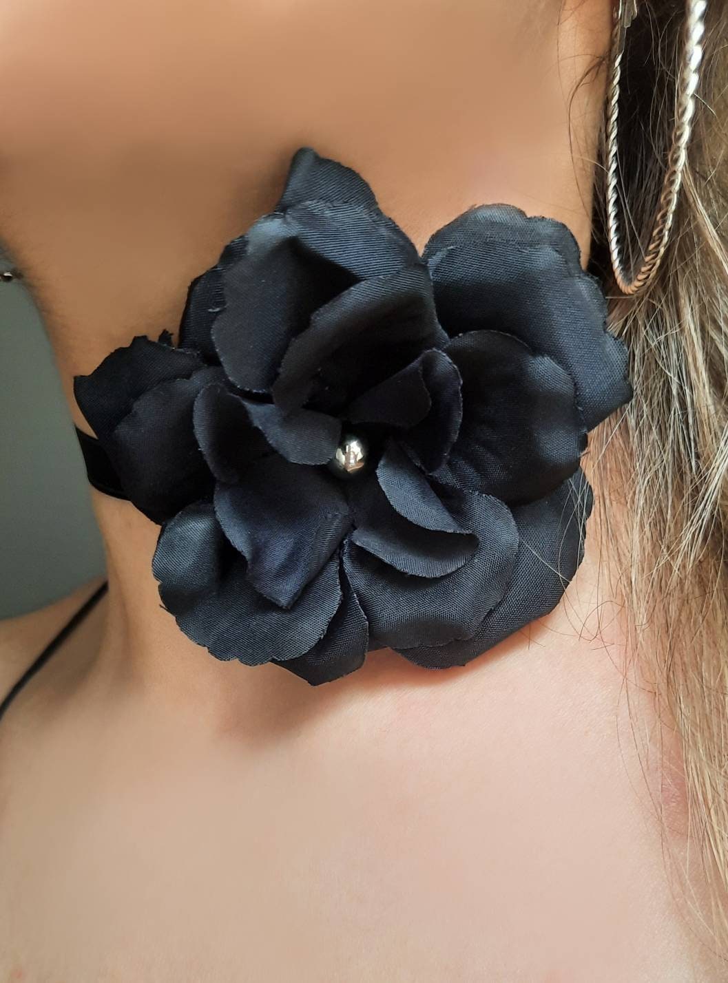 Flower Necklace, Flower Choker, Chokers, Jewelry, Adjustable Lenght - Etsy