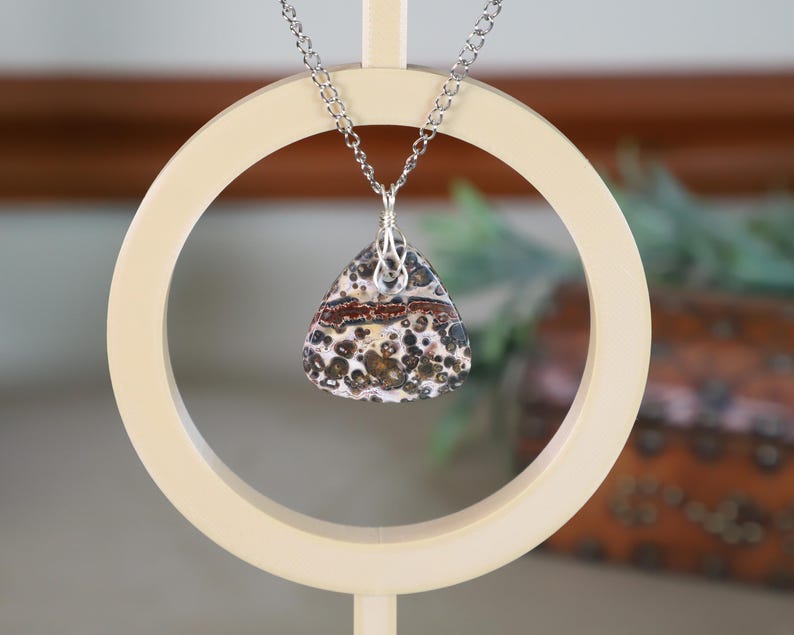 Leopardskin Jasper - Triangular Pendant - Etsy