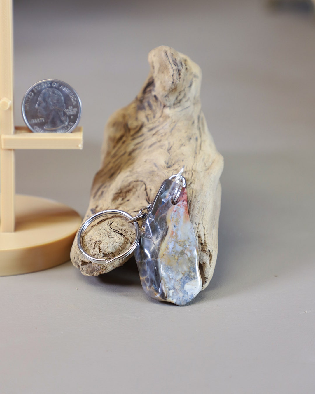 Ohio Flint Keychain - Tumbled Stone With Multicolor Patterning - Etsy