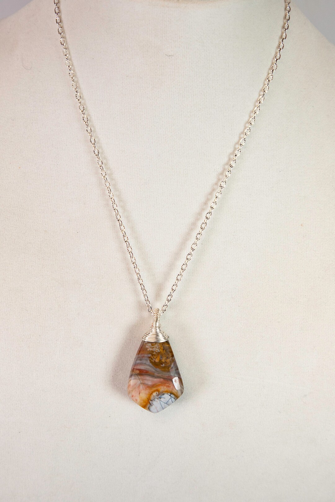 Ohio Flint Diamond Drop Pendant - Thick Stone With a Side Groove and ...