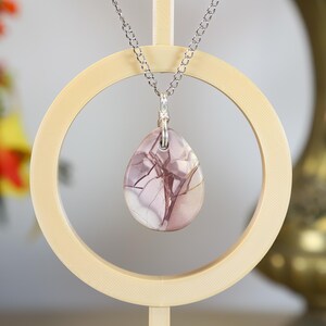 Hickoryite Rectangular Pendant Excellent Pink, Red and Brown Patterning ...