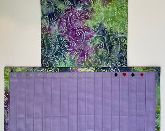 SAMBA Mat Card Holder EMBROIDERED Card Organizer Canasta Mat Free US ...