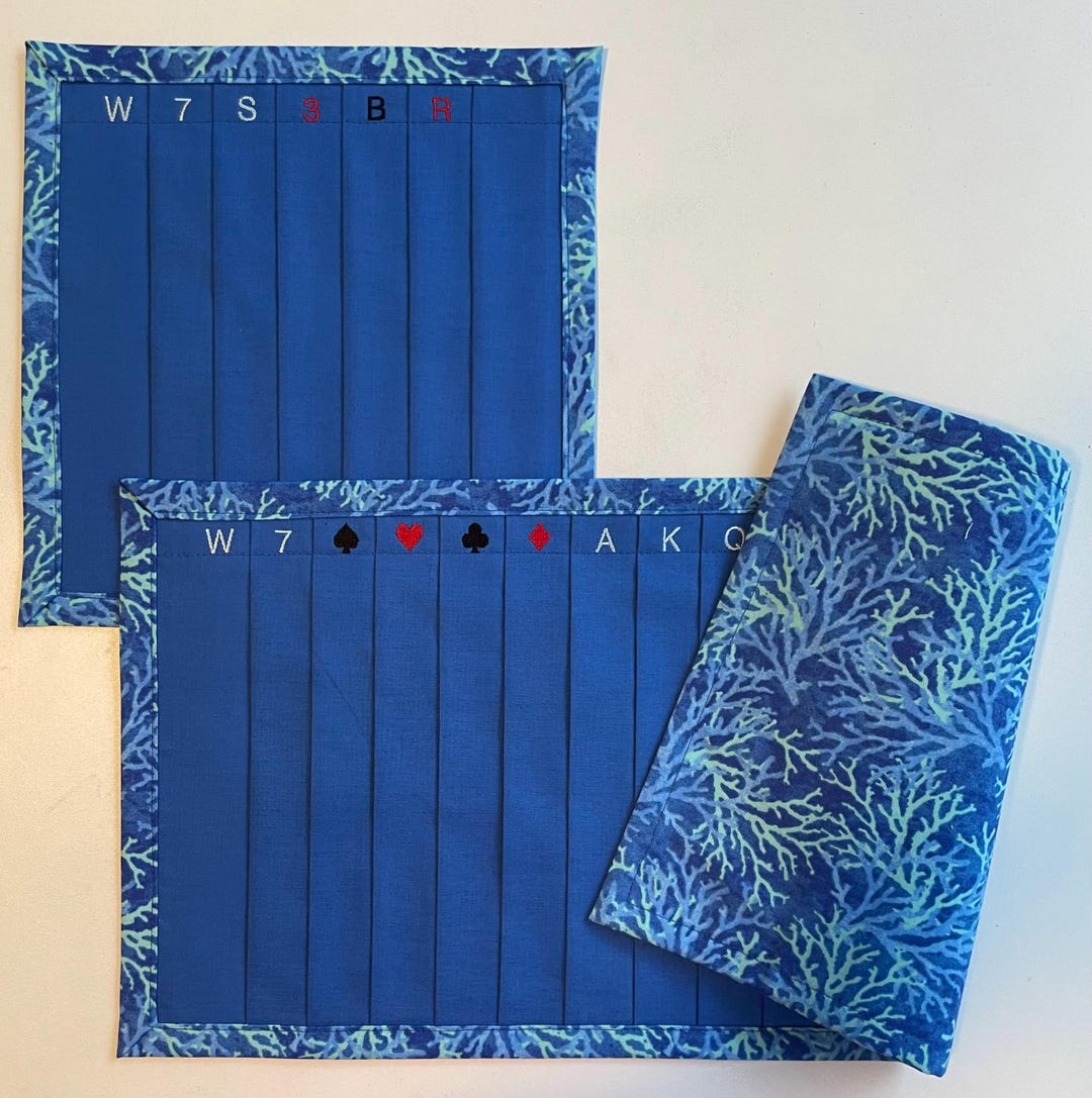 SAMBA Mat EMBROIDERED Card Holder Card Organizer Canasta Mat Free US ...