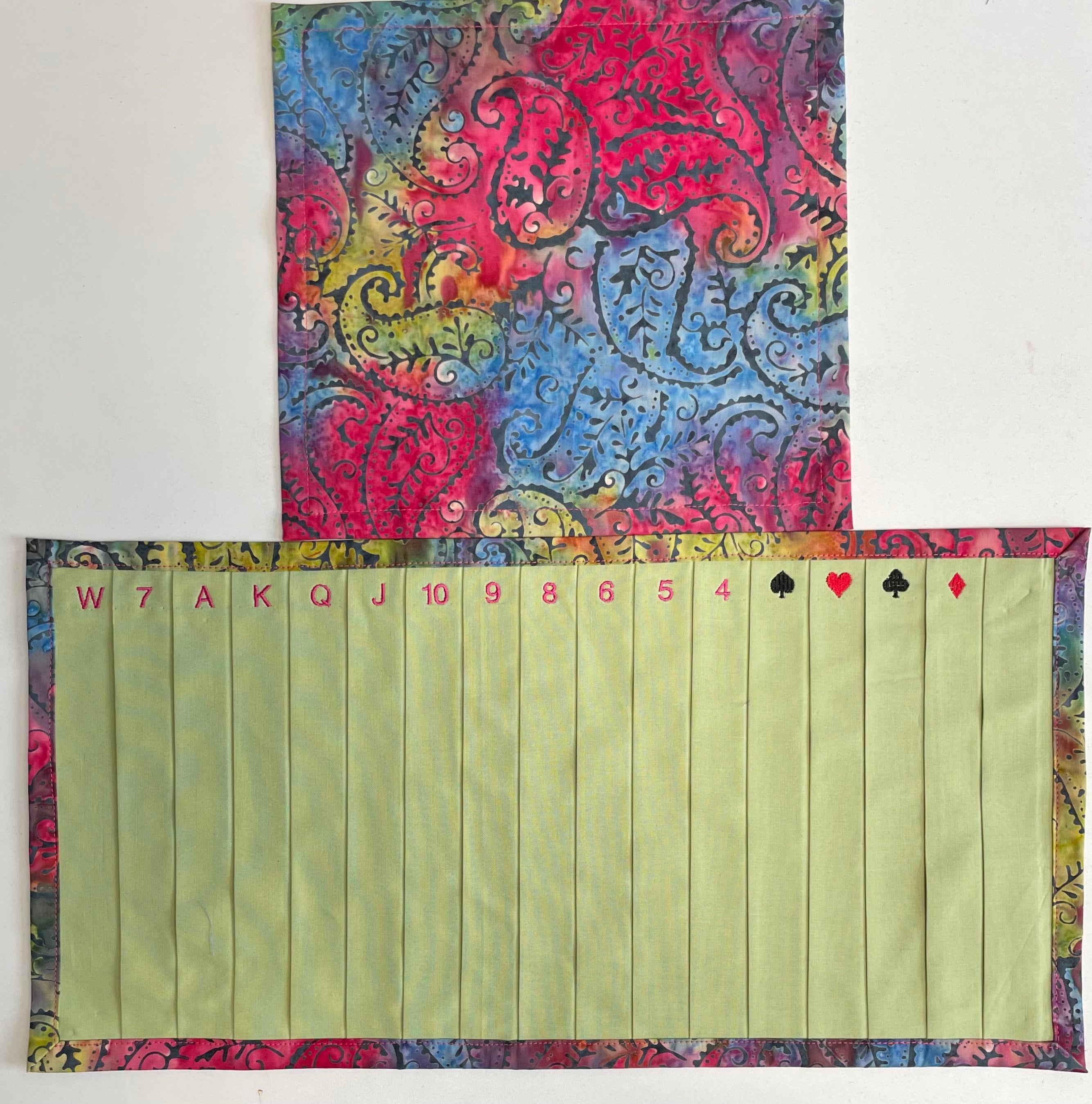 SAMBA Mat Card Holder EMBROIDERED Card Organizer Canasta Mat Free US ...