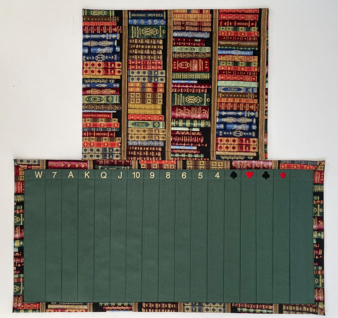 SAMBA Mat Card Holder EMBROIDERED Card Organizer Canasta Mat Free US ...