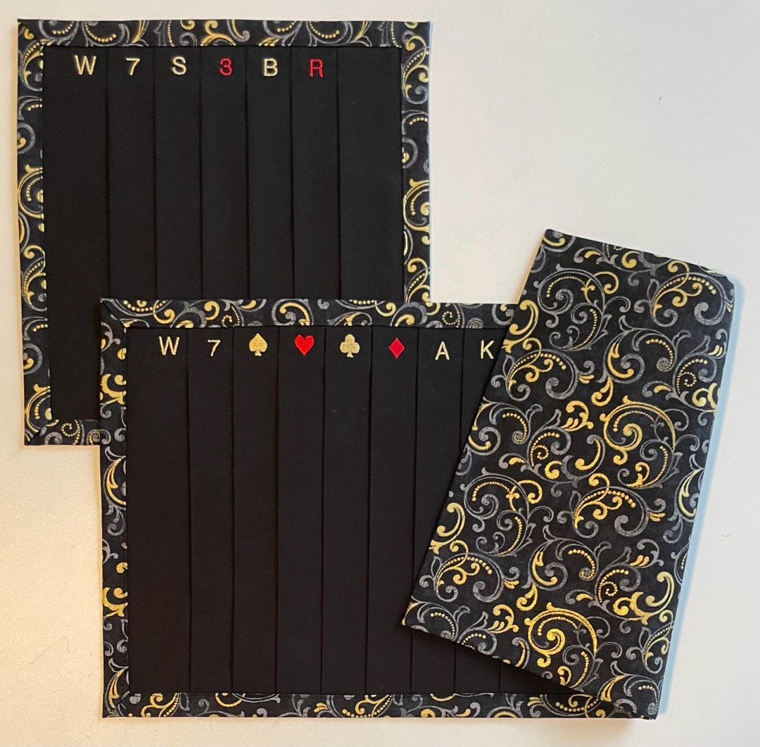 SAMBA Mat EMBROIDERED Card Holder Card Organizer Canasta Mat Free US ...